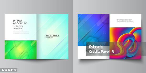 Tata Letak Vektor Dari Dua Format A4 Template Desain Mockup Sampul