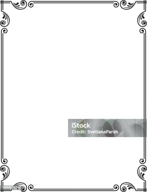 Decorative Black Rectangular Frame Ornate Corners Letter Sizes Stock ... Decorative Black Rectangular Frame Ornate Corners Letter Sizes Stock ...
