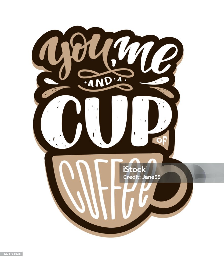 Citation De Lettrage De Main Avec Croquis Pour Le Café Ou Le Café