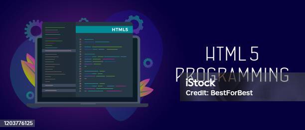 Html5 Programming Concept Html Code Optimization And Programmer Script Writing Internet Website