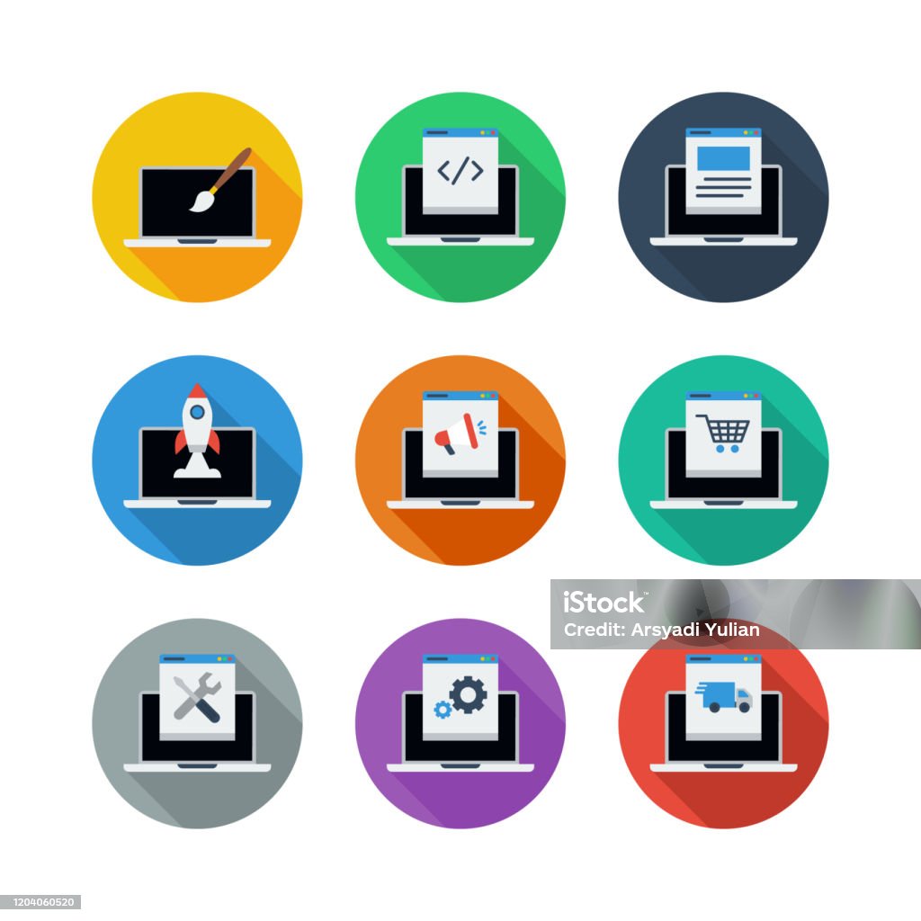 Computer Programming Icons Set Programmer Developer Stock Circle Flat ... Computer Programming Icons Set Programmer Developer Stock Circle Flat ...