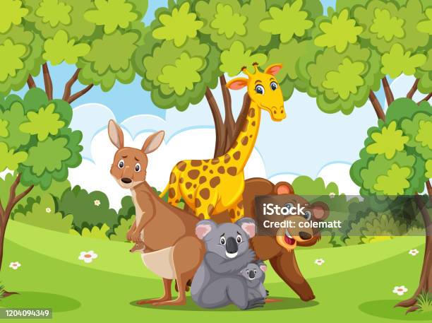 Adegan Dengan Banyak Hewan Liar Di Taman Ilustrasi Stok - Unduh Gambar ... Adegan Dengan Banyak Hewan Liar Di Taman Ilustrasi Stok - Unduh Gambar ...