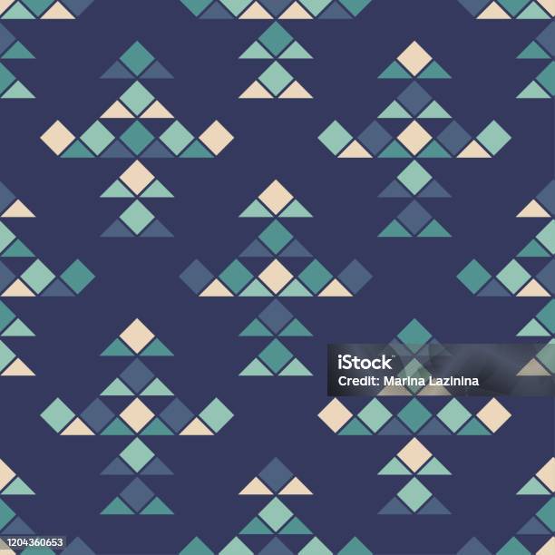 Kotak Dan Segitiga Desain Bentuk Geometris Pola Mulus Ilustrasi Stok