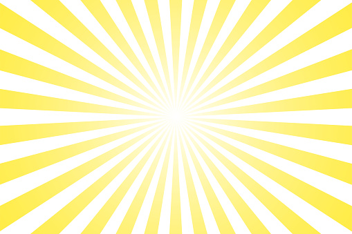 Sunburst Retro Sun Rays Yellow Background Abstract Summer Sunny Vintage