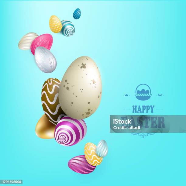 Komposisi Paskah Biru Muda Dengan Satu Set Telur Dengan Berbagai Warna ... Komposisi Paskah Biru Muda Dengan Satu Set Telur Dengan Berbagai Warna ...