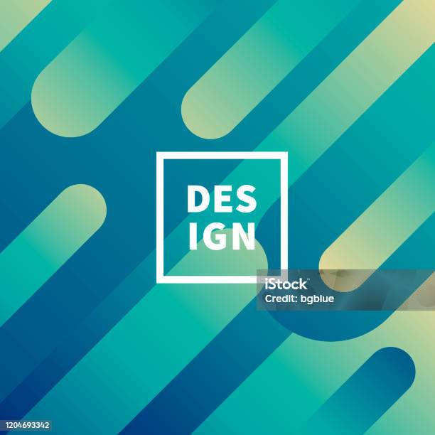 Desain Abstrak Dengan Bentuk Geometris Trendy Blue Gradient Ilustrasi