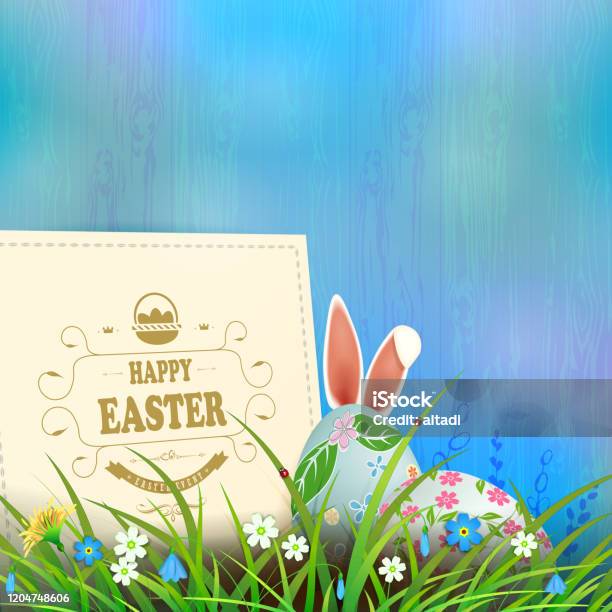 Komposisi Paskah Dalam Rona Biru Muda Dengan Bingkai Persegi Telur Dan ... Komposisi Paskah Dalam Rona Biru Muda Dengan Bingkai Persegi Telur Dan ...