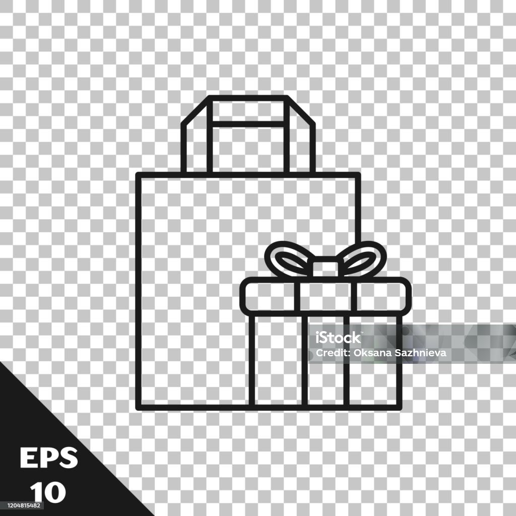 Ikon Kotak Hadiah Garis Hitam Diisolasi Pada Latar Belakang Transparan ... Ikon Kotak Hadiah Garis Hitam Diisolasi Pada Latar Belakang Transparan ...