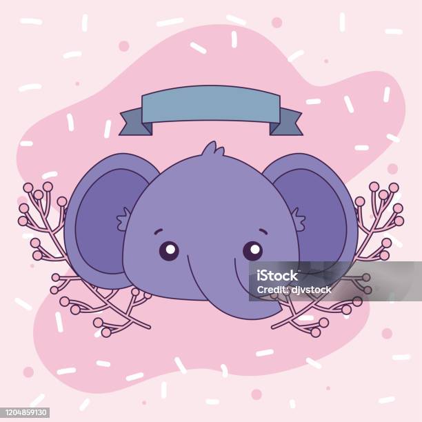 Dessin Animé Mignon Déléphant Avec La Conception De Vecteur De Couronne