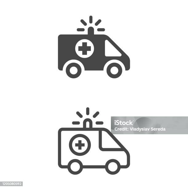 Icône Dambulance Dans La Conception Plate Et De Contour Illustration De