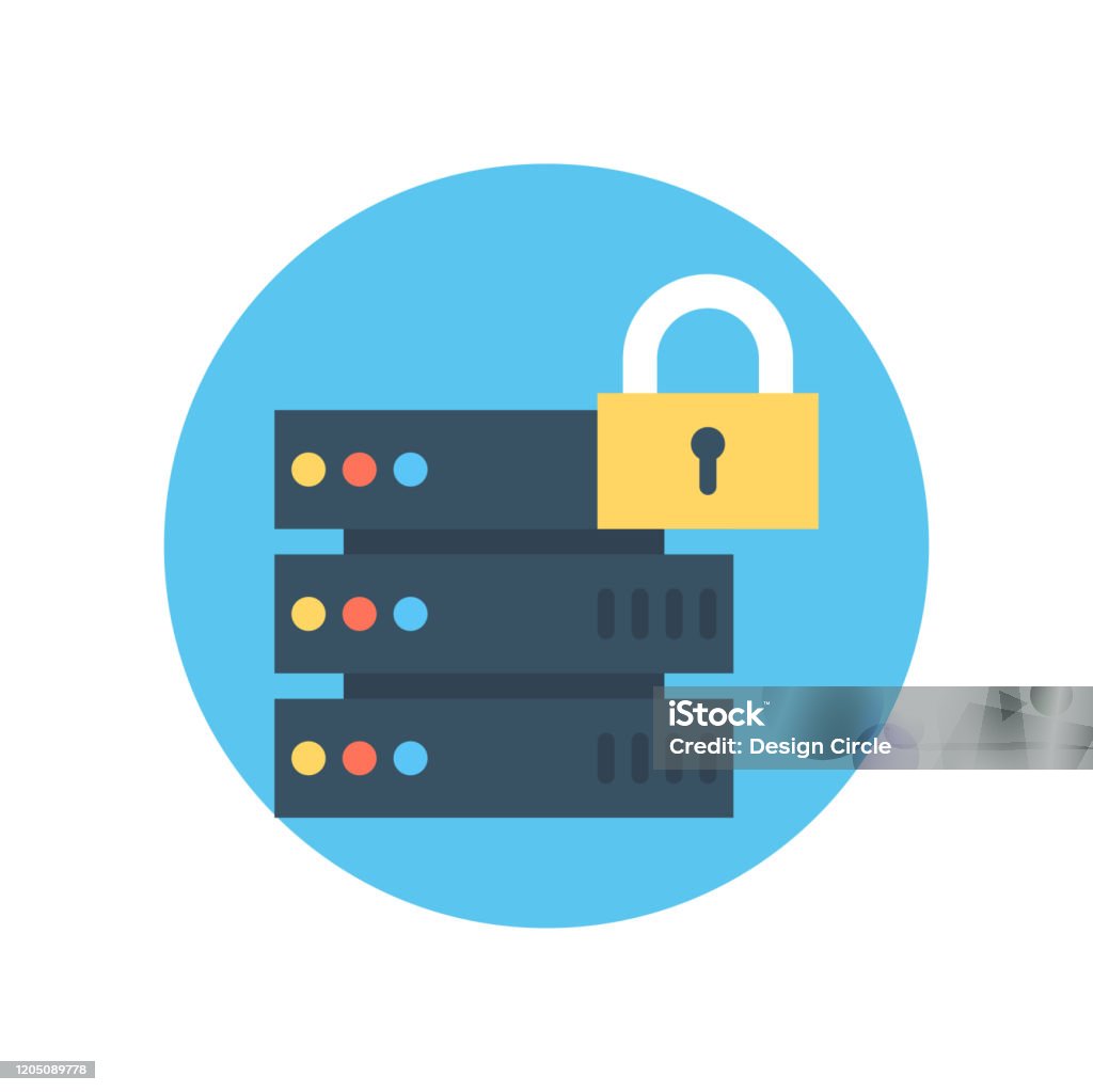 Lock Server Vector Icon Round Style Illustration Stock Illustration ... Lock Server Vector Icon Round Style Illustration Stock Illustration ...