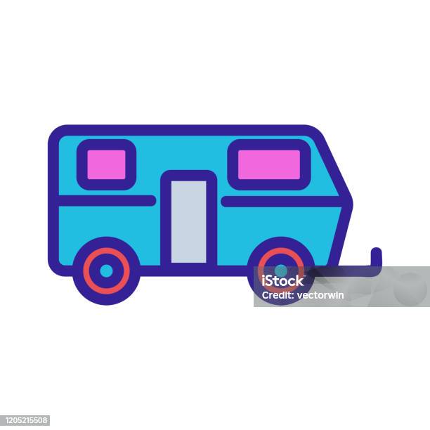 Vecteur Dicône De House On Wheels Illustration Dillustration Isolée De