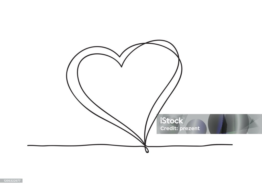 Dessin Dart En Ligne Continue Quelques Coeurs Symbolisent Lamour Femme