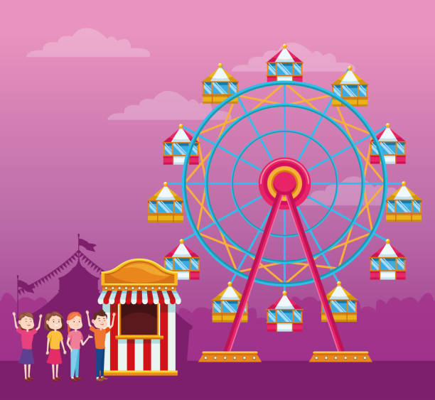 60 Ferris Wheel And Ticket Booth Stock Illustrations Royalty Free