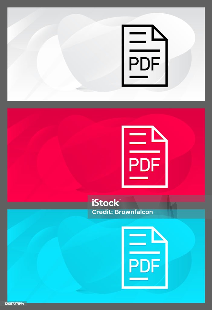 Pdf Document Page Icon Trendy Modern Flat Design Abstract Banner Set ... Pdf Document Page Icon Trendy Modern Flat Design Abstract Banner Set ...