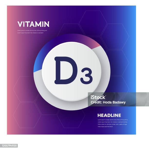 Ilustración De Colección De Iconos De Vitamina D3 Ilustración Vectorial