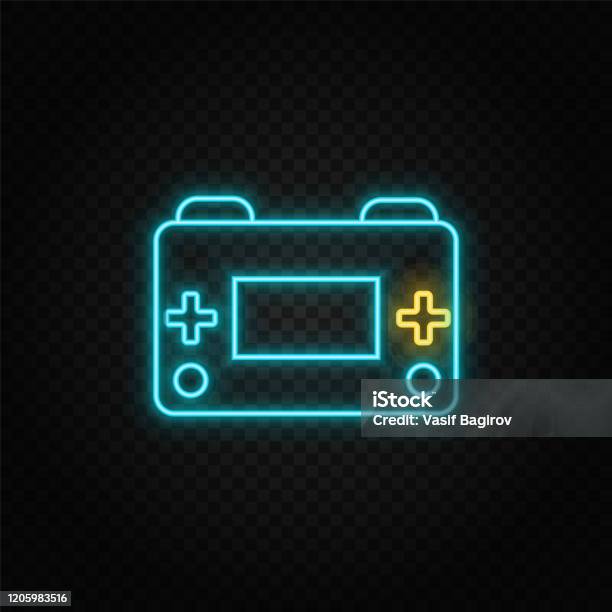 Retro Arcade Konsol Game Neon Icon Ikon Vektor Neon Biru Dan Kuning ... Retro Arcade Konsol Game Neon Icon Ikon Vektor Neon Biru Dan Kuning ...