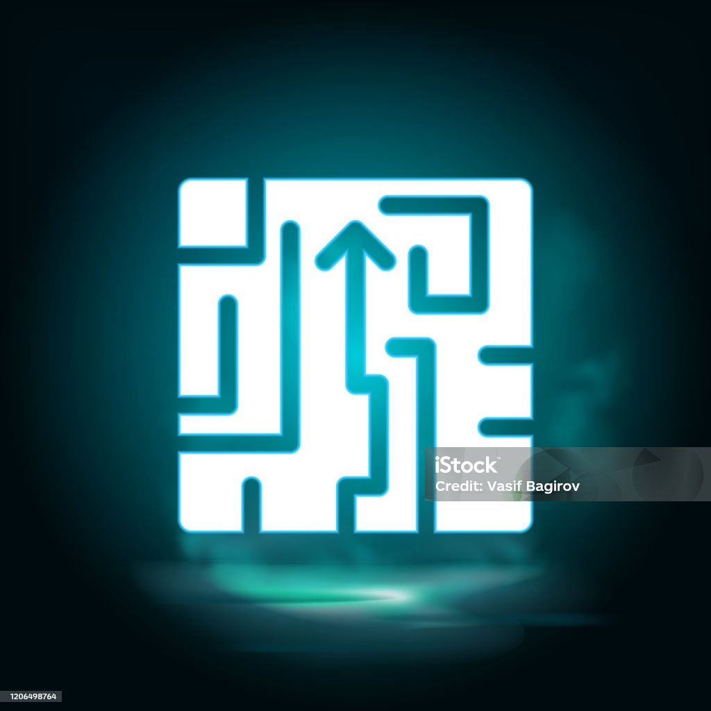 Maze Tekateki Strategi Ikon Vektor Menyalakan Ikon Neon Asap Biru ... Maze Tekateki Strategi Ikon Vektor Menyalakan Ikon Neon Asap Biru ...