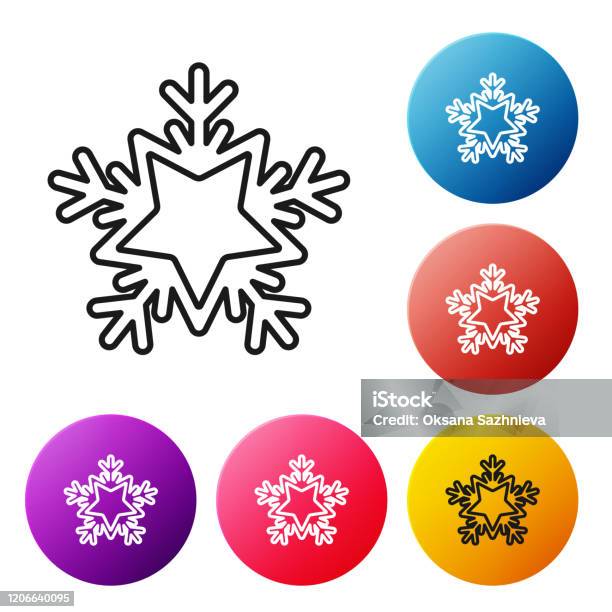 Ikon Snowflake Garis Hitam Terisolasi Pada Latar Belakang Putih Selamat ... Ikon Snowflake Garis Hitam Terisolasi Pada Latar Belakang Putih Selamat ...