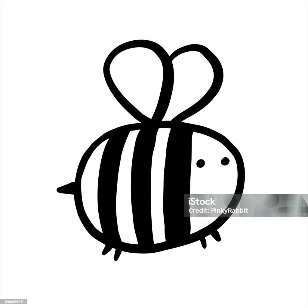 Biene Vektor Lineare Illustration Im Doodlestil Freihandzeichnung Stock ... Biene Vektor Lineare Illustration Im Doodlestil Freihandzeichnung Stock ...