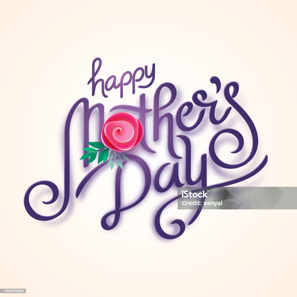 Lettering Happy Mothers Day Beautiful Greeting Card Bright Vector