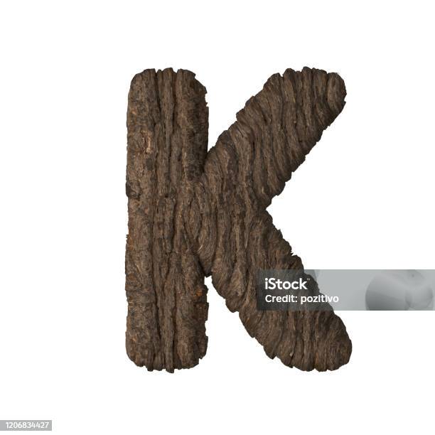 Letra De La Corteza K Ilustración 3d Foto de stock y más banco de ... Letra De La Corteza K Ilustración 3d Foto de stock y más banco de ...
