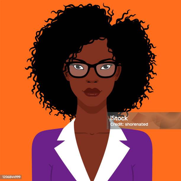 Ilustración De Mujer De Negocios Afroamericana En Anteojos