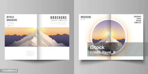 Tata Letak Vektor Dari Dua Format A4 Template Desain Mockup Sampul