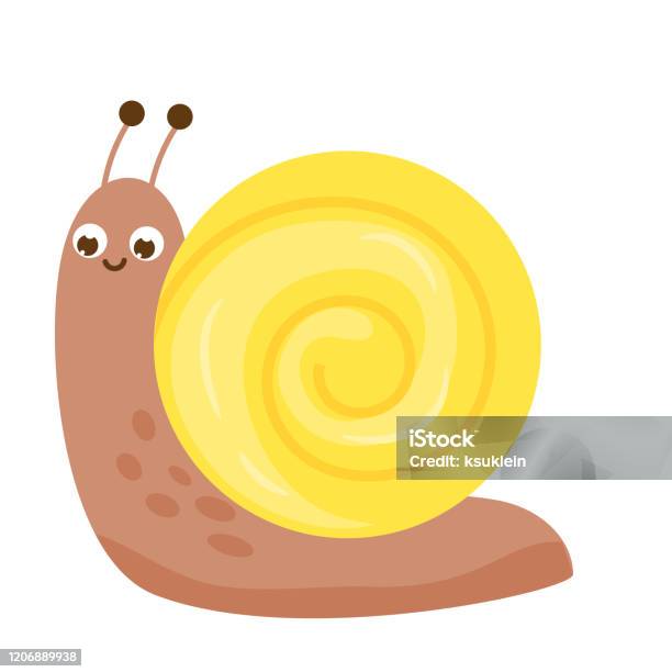 Escargot De Dessin Animé Caractère Mignon Dinsecte Illustration