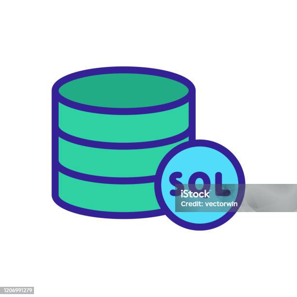 Database Adalah Vektor Ikon Ilustrasi Simbol Kontur Terisolasi