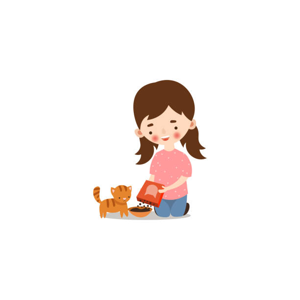 6600 Feeding Cat Stock Illustrations Royalty Free Vector Graphics And Clip Art Istock
