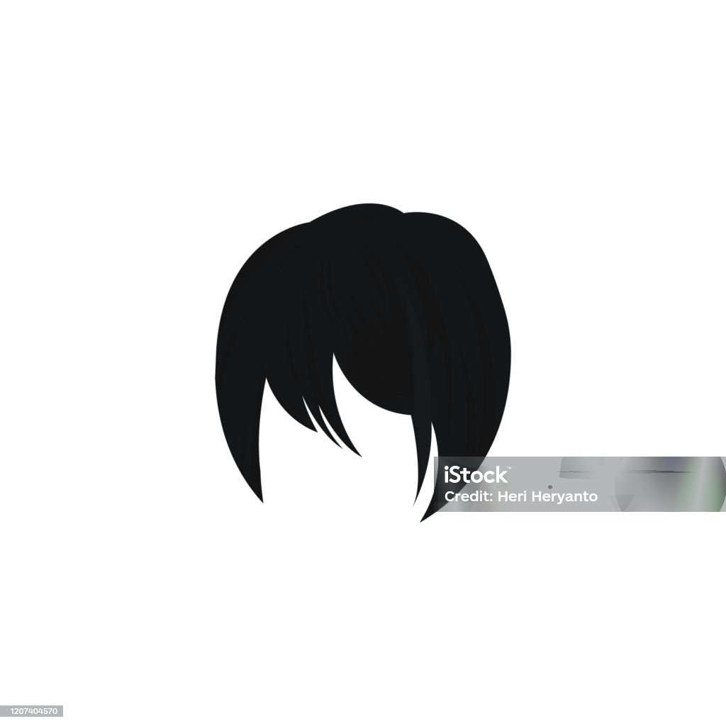 Manga Female Hair Style Vector Illustration Anime Girl Hair