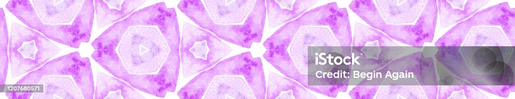 Violet Purple Vintage Seamless Border Scroll Geom Stock Illustration