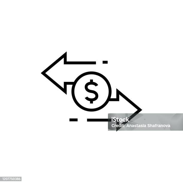 Ikon Garis Sistem Bank Tanda Konsep Ilustrasi Vektor Kerangka Simbol