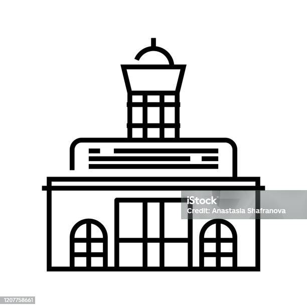 Icône De Ligne Dart Darchitecture Signe De Concept Illustration De