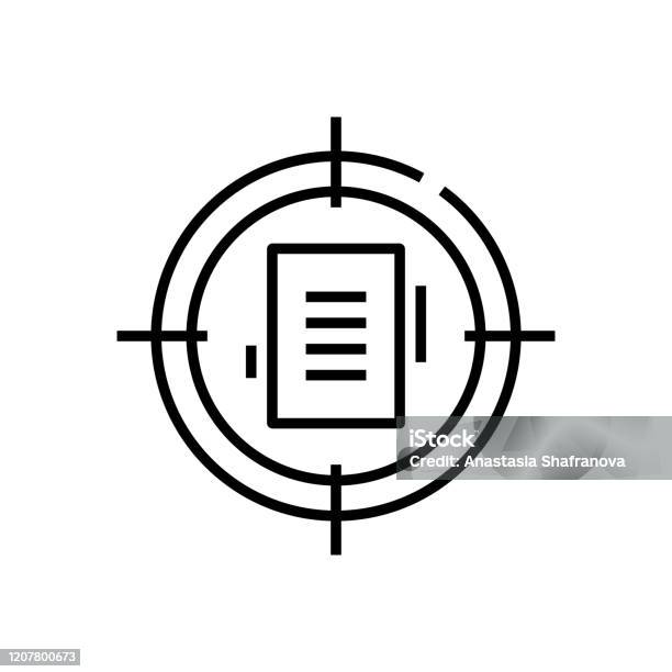 Ikon Garis Objek Tujuan Tanda Konsep Ilustrasi Vektor Kerangka Simbol