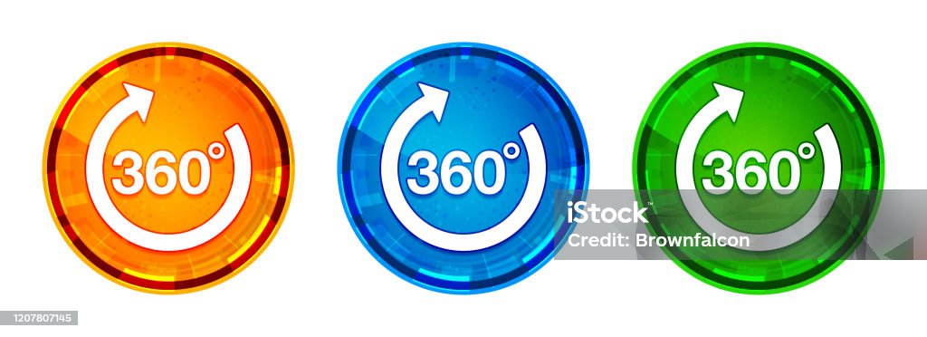 360 Degrees Rotate Arrow Icon Shiny Abstract Round Button Set ... 360 Degrees Rotate Arrow Icon Shiny Abstract Round Button Set ...