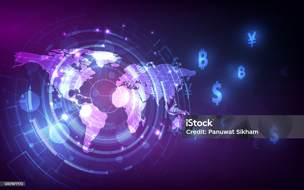 Ilustración De Transferencia De Dinero Moneda Global Bolsa Ilustración
