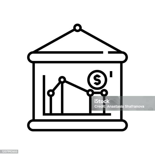 Ikon Garis Bagan Perusahaan Tanda Konsep Ilustrasi Vektor Kerangka