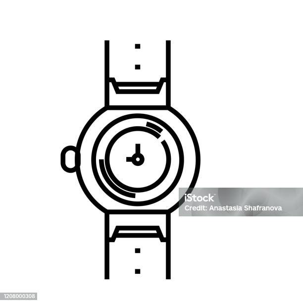 Ikon Garis Set Jam Tanda Konsep Ilustrasi Vektor Kerangka Simbol Linear