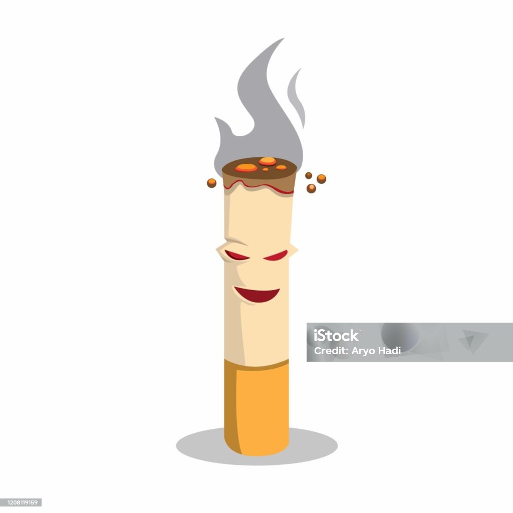 Maskot Rokok Dengan Ekspresi Jahat Bahaya Merokok Simbol Ikon Logo ... Maskot Rokok Dengan Ekspresi Jahat Bahaya Merokok Simbol Ikon Logo ...