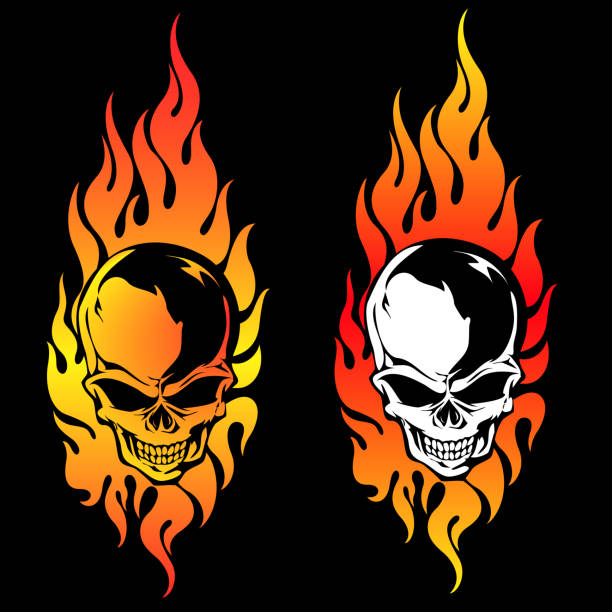 370 Skulls With Flames Clip Art Stock Illustrations Royalty Free Vector Graphics And Clip Art
