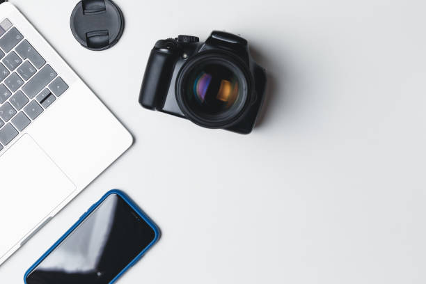 Free Stock Photo of Camera on Top of Laptop Computer | Download Free ...