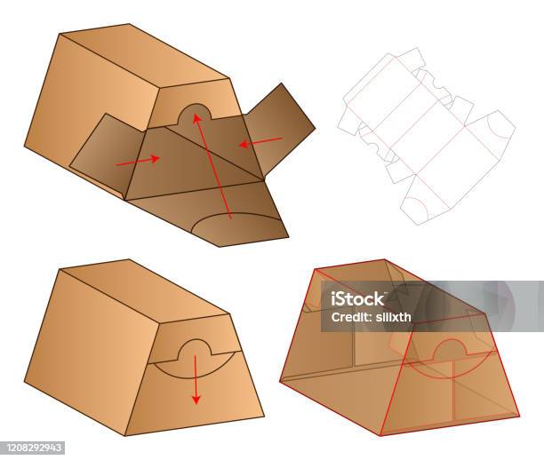 Conception De Modèle De Découpage De Matrice De Boîte Maquette 3d