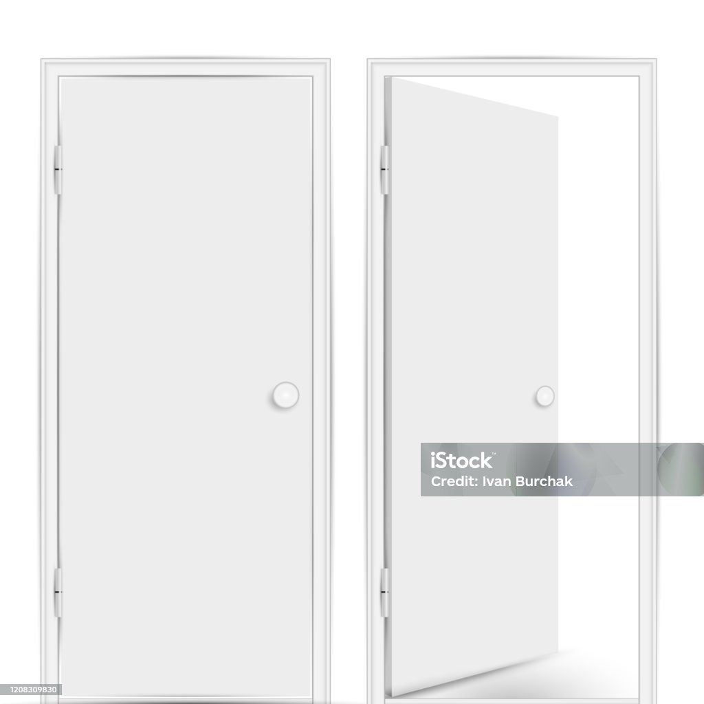 Ilustración De Puertas Vectoriales Blancas Puertas De Madera Realistas