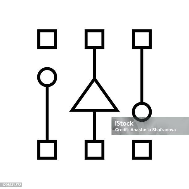 Ikon Garis Koneksi Tanda Konsep Ilustrasi Vektor Kerangka Simbol Linear