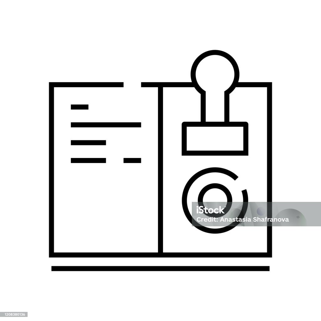 Ikon Garis Stempel Sutradara Tanda Konsep Ilustrasi Vektor Kerangka