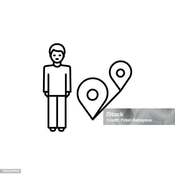 Icône Dillustration De Ligne De Place Sur Le Fond Blanc Vecteurs Libres
