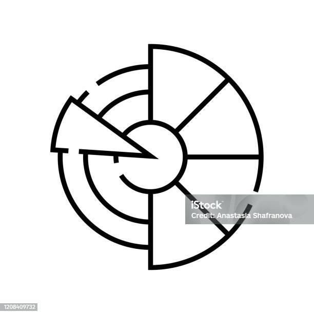 Ikon Garis Bagian Diagram Tanda Konsep Ilustrasi Vektor Kerangka Simbol