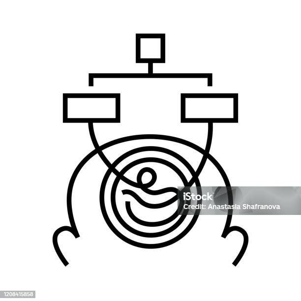 Membuat Ikon Garis Rencana Tanda Konsep Ilustrasi Vektor Kerangka